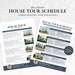 Home Tour Schedule, House Hunting Schedule, Home Tour Flyer, House ...