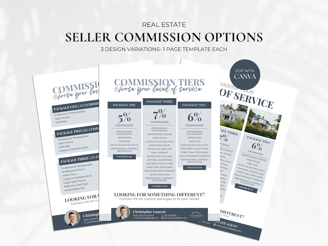 Real Estate Commission Sheet Template, Listing Presentation, Commission ...