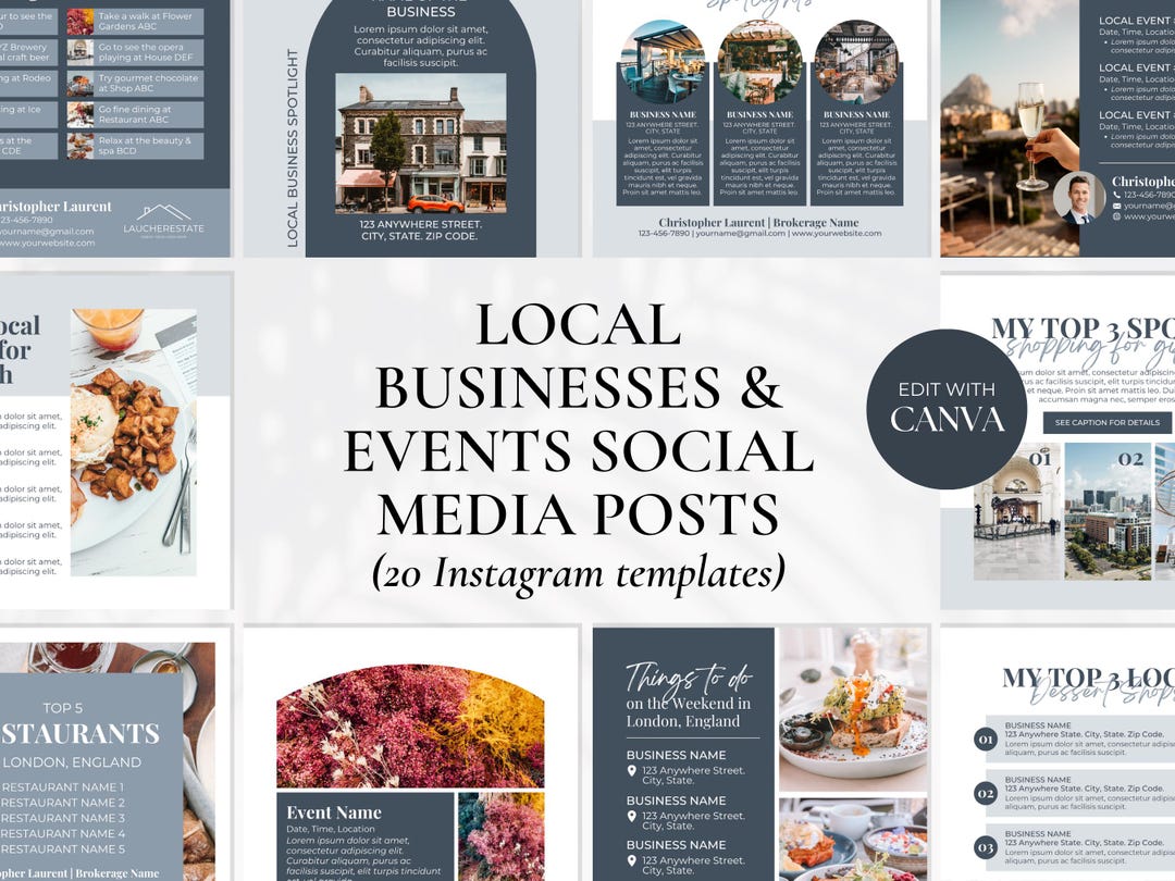 Local Business Realtor Instagram Posts, Local Events Instagram Template ...