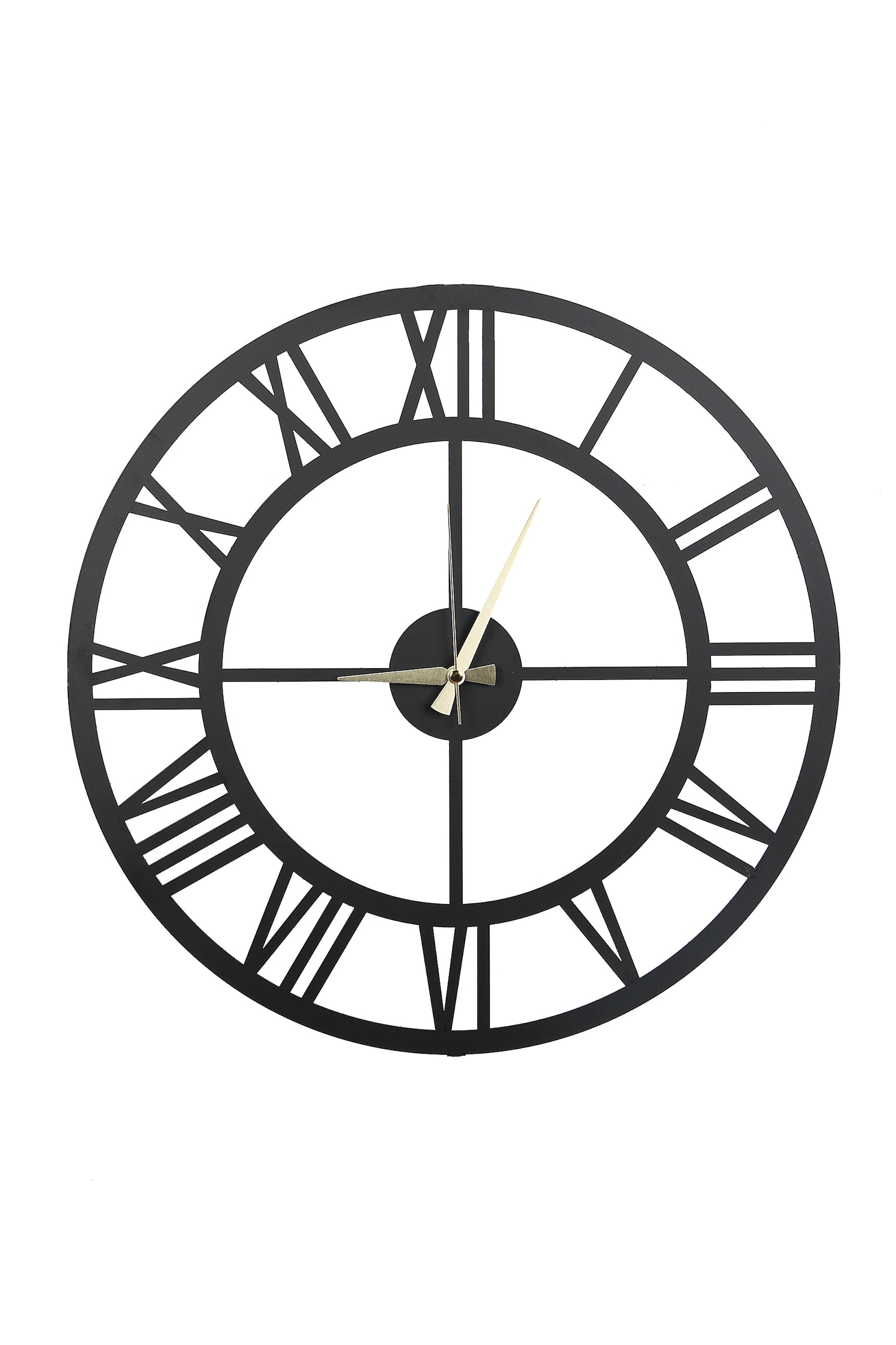 Metal Black/black Roman Wall Clock, Classic Metal Antique Industrial ...