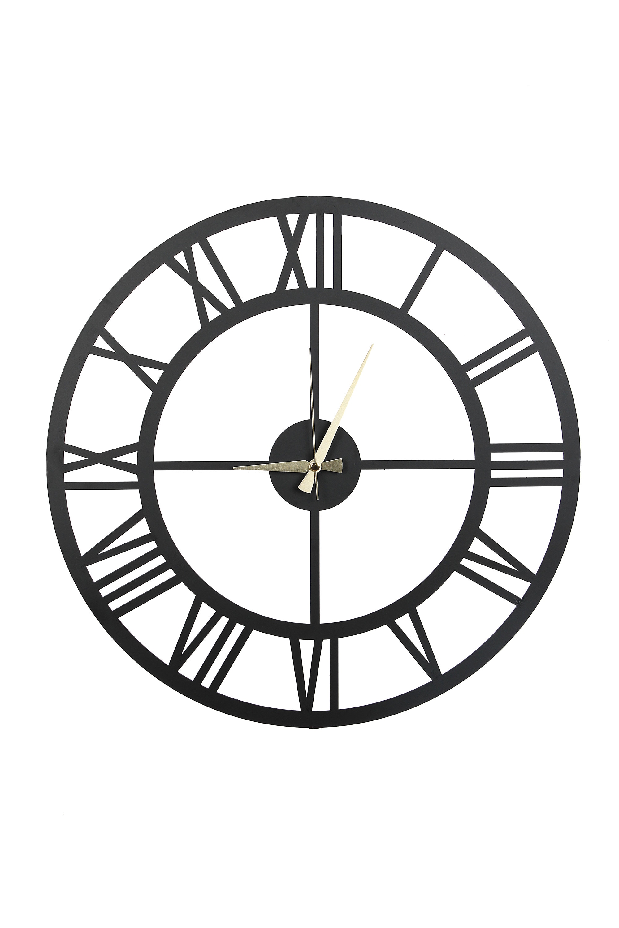 Metal Black/black Roman Wall Clock, Classic Metal Antique Industrial ...