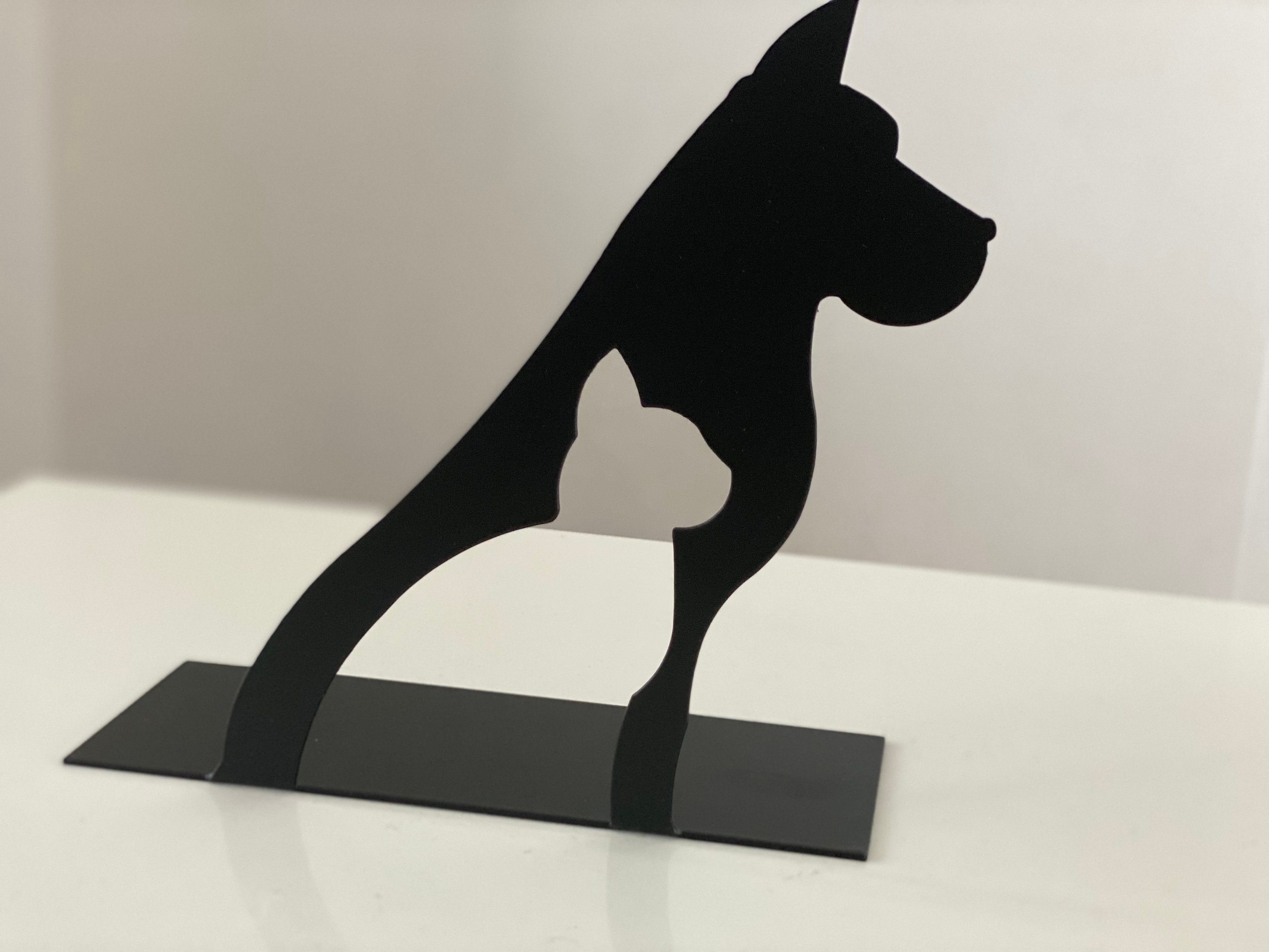 Dog Cat Together, Metal Black Modern Design Dog Cat Together Décor ...