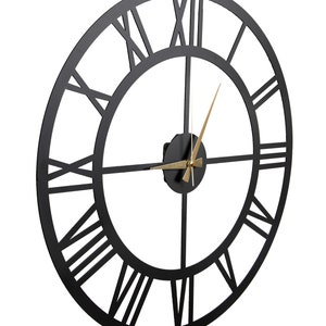 Metal Black/black Roman Wall Clock, Classic Metal Antique Industrial ...