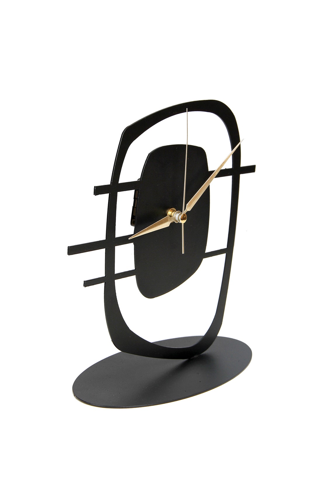 Desk Clock Modern Metal Black Desk Shelf O'clock Modern - Etsy