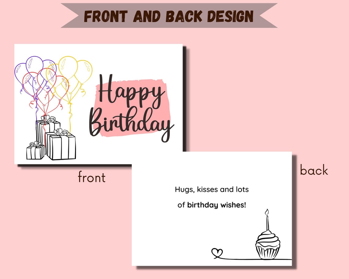 Printable Birthday Card Greeting Cards Printable Digital - Etsy