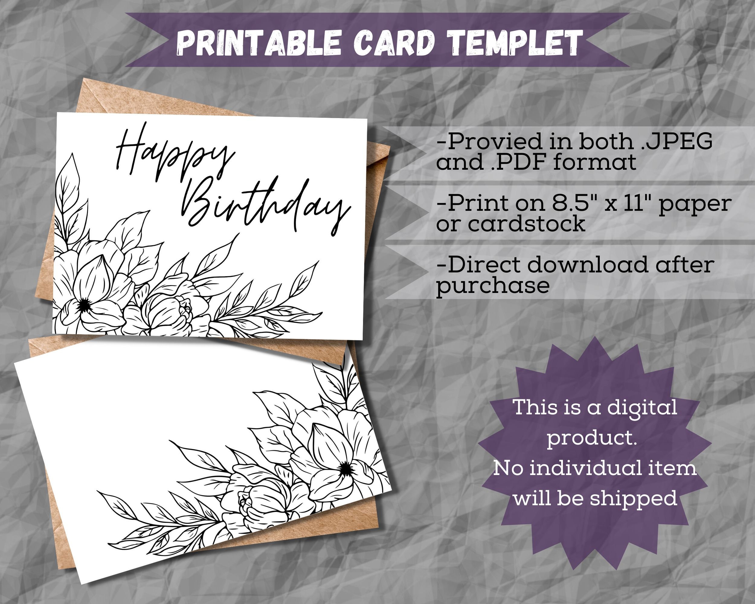 Printable Birthday Card, Birthday Card Printable, Printable Greeting ...