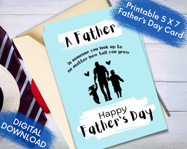 Printable Father's Day Card, Heartwarming Family Design (digital ...