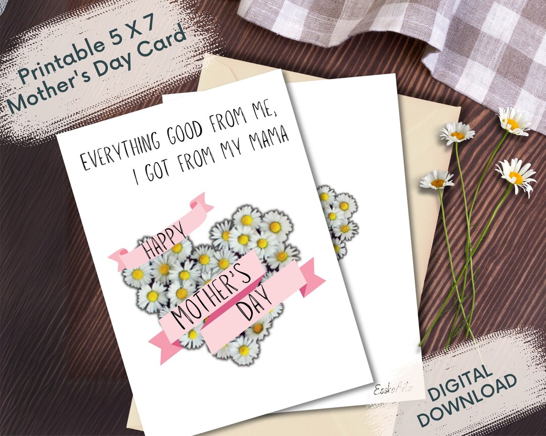Mother's Day Card, Printable Cards, Instant Download, Mother's Day Gift ...