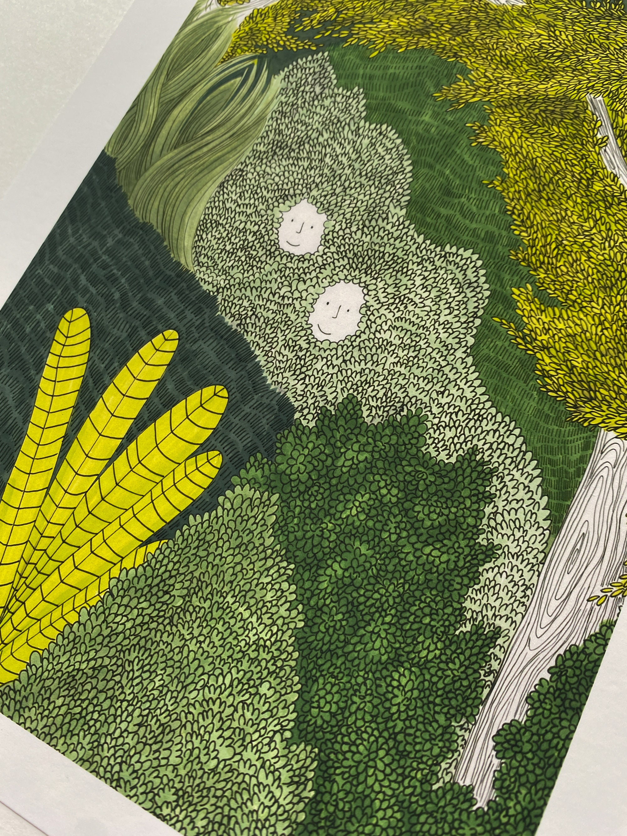 Art Print of Hand-drawn, Marker Illustration: Forest People II - Etsy