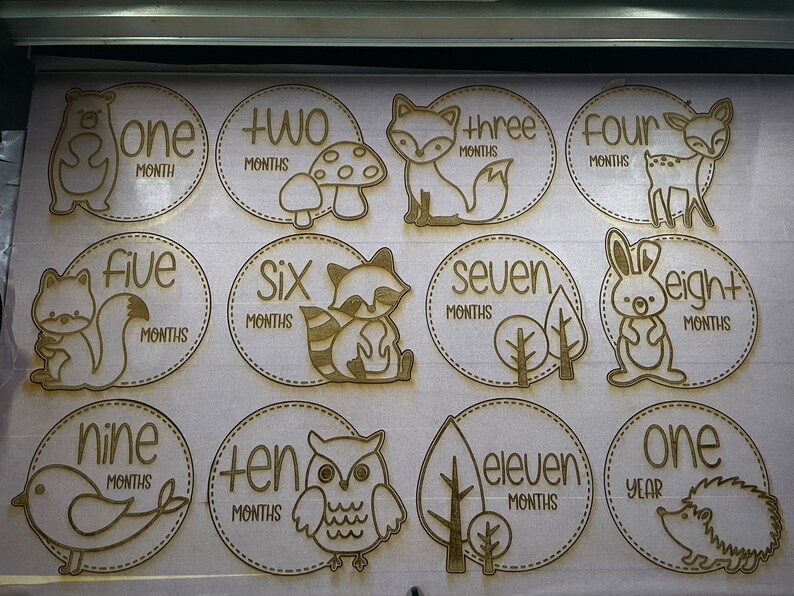 Baby Milestones Laser Cut/engraved Forest Animals Set - Etsy