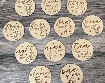 Baby Milestones Laser Cut/engraved Forest Animals Set - Etsy
