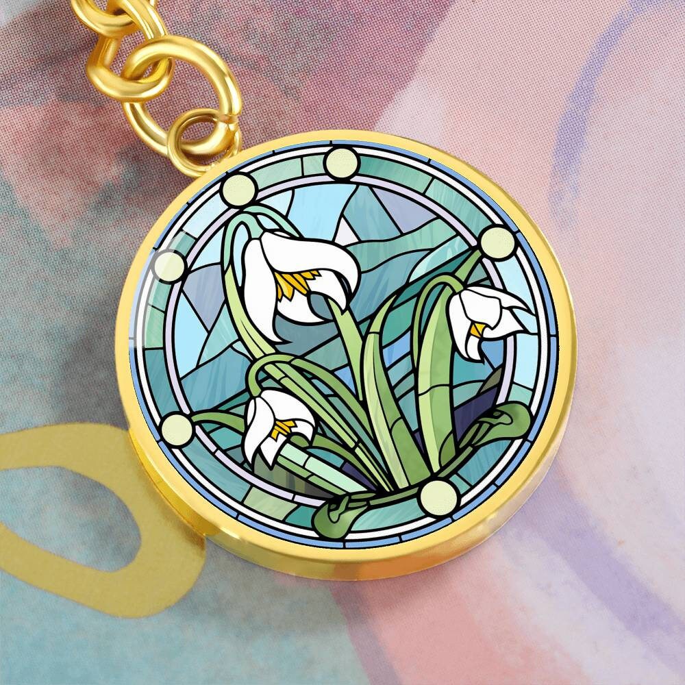 Birth Flower Keychain, Personalized Engraved Keychain, January Birth ...
