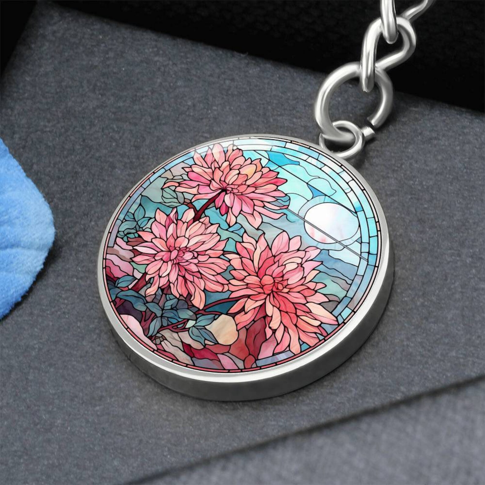 Birth Flower Keychain, Personalized Engraved Keychain, Birth Flower ...