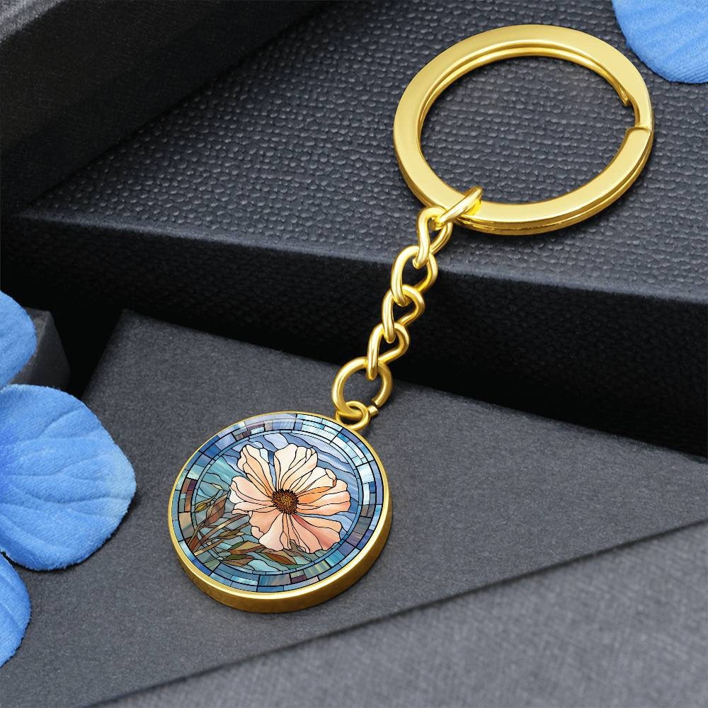 Birth Flower Keychain, Personalized Engraved Keychain, October Month ...