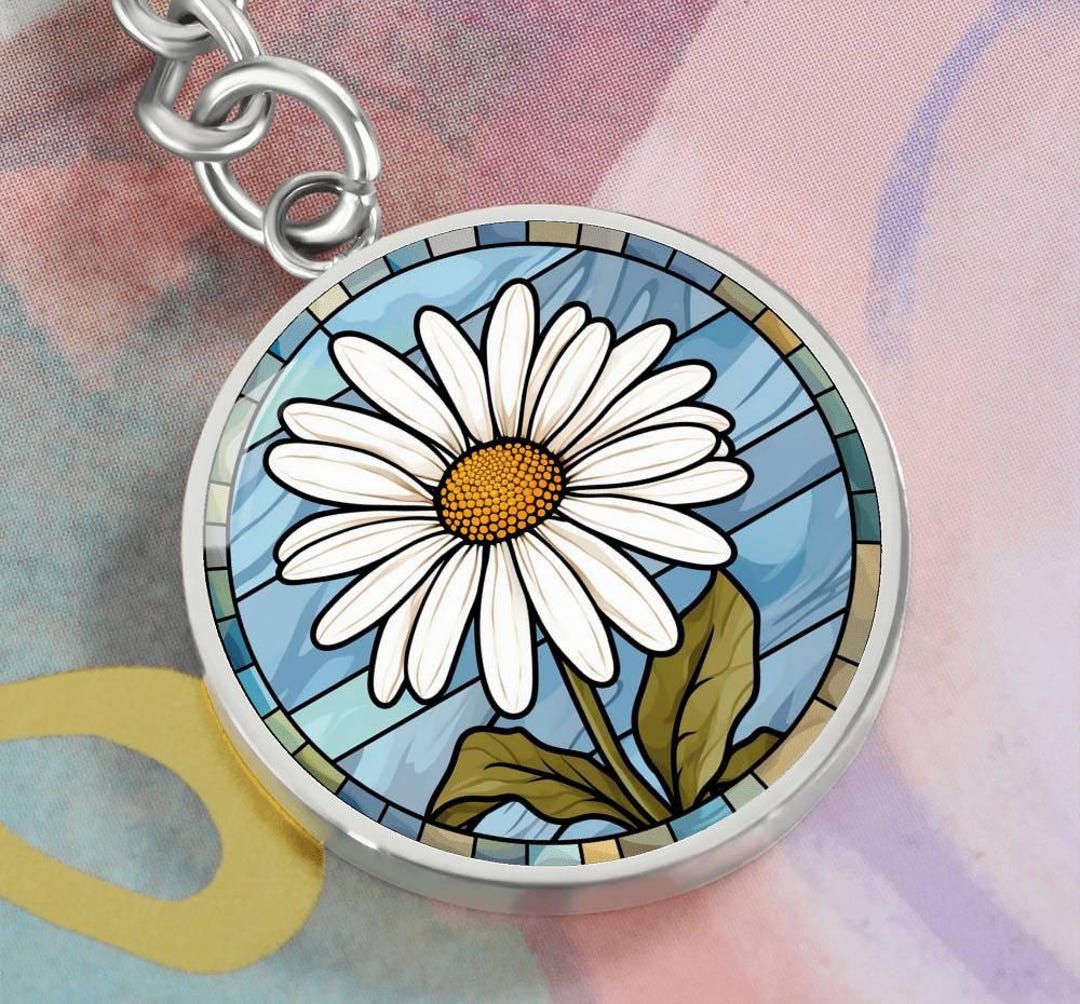 Birth Flower Keychain, Personalized Engraved Keychain, April Flower ...