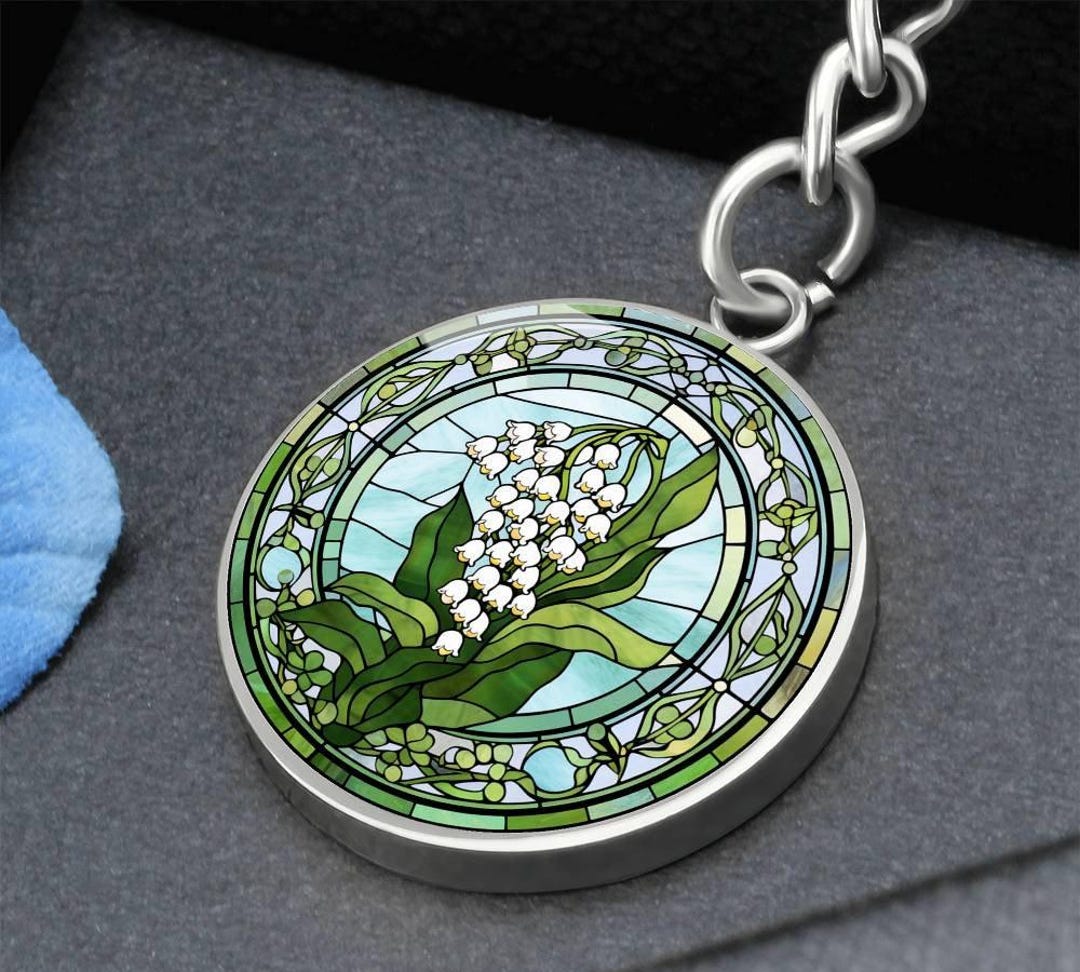 Birth Flower Keychain, Personalized Engraved Keychain, May Birth Flower ...