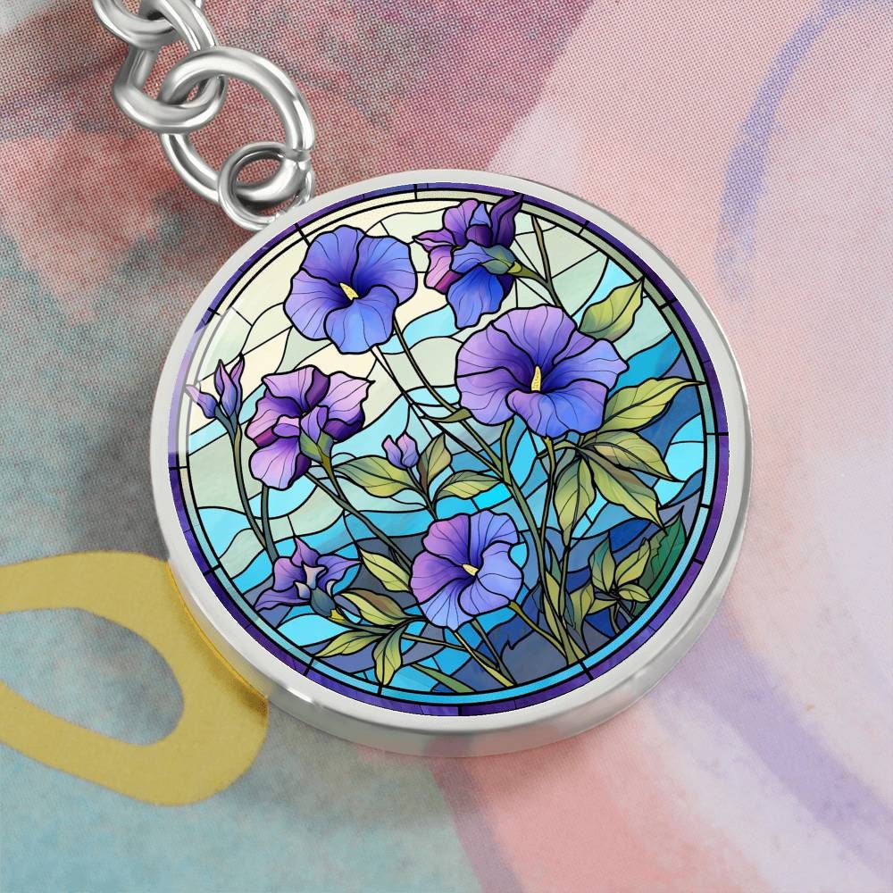 Birth Flower Keychain, Personalized Engraved Keychain, September Flower ...