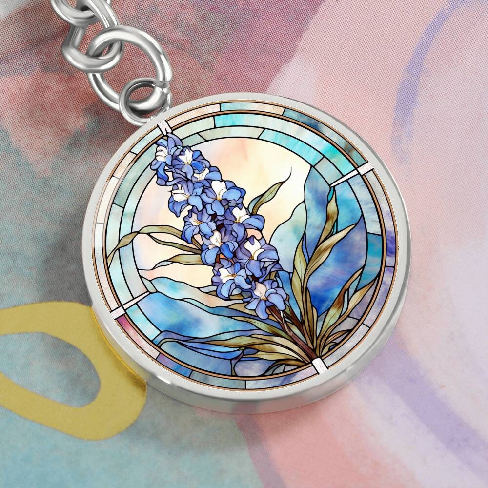 Birth Flower Keychain, Personalized Engraved Keychain, July Flower ...