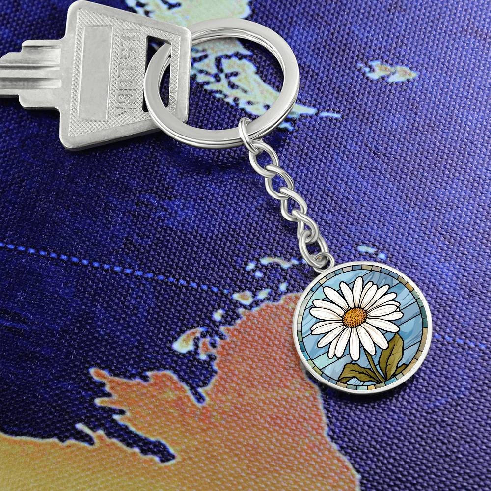 Birth Flower Keychain, Personalized Engraved Keychain, April Flower ...