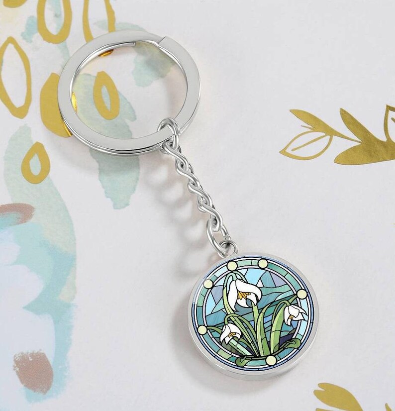 Birth Flower Keychain, Personalized Engraved Keychain, January Birth ...