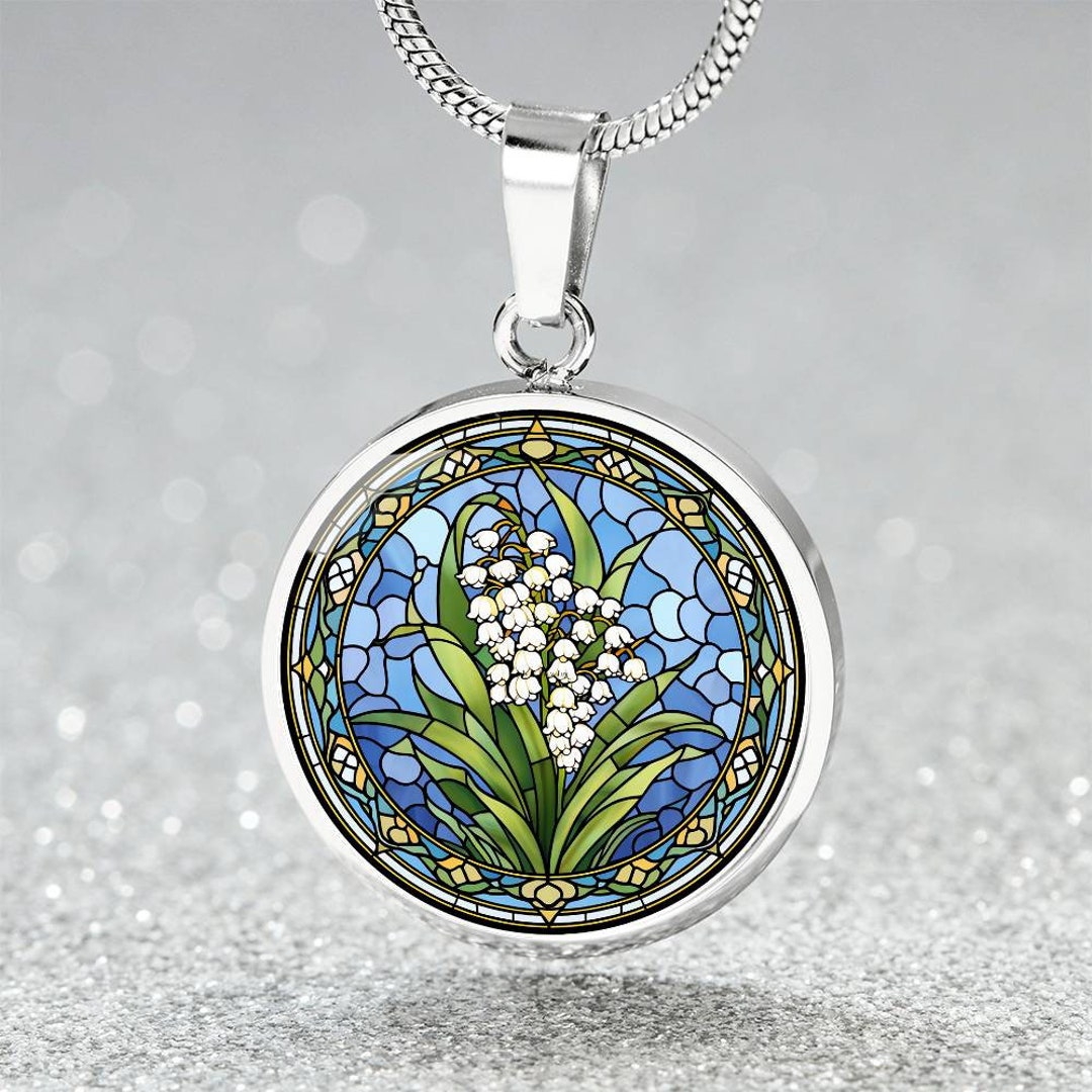 Birth Flower Jewelry, Lily of the Valley May Birth Flower, Engraved ...