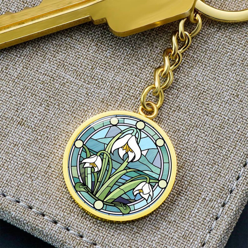 Birth Flower Keychain, Personalized Engraved Keychain, January Birth ...