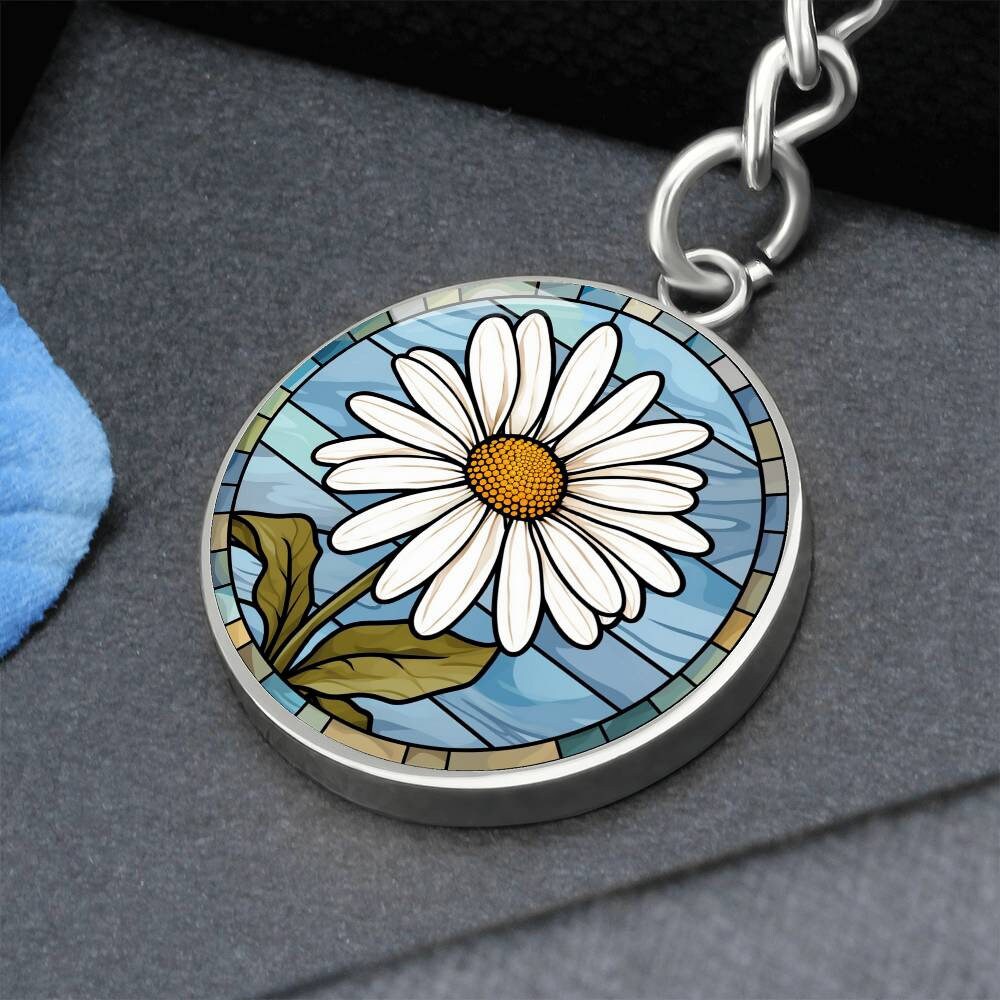 Birth Flower Keychain, Personalized Engraved Keychain, April Flower ...