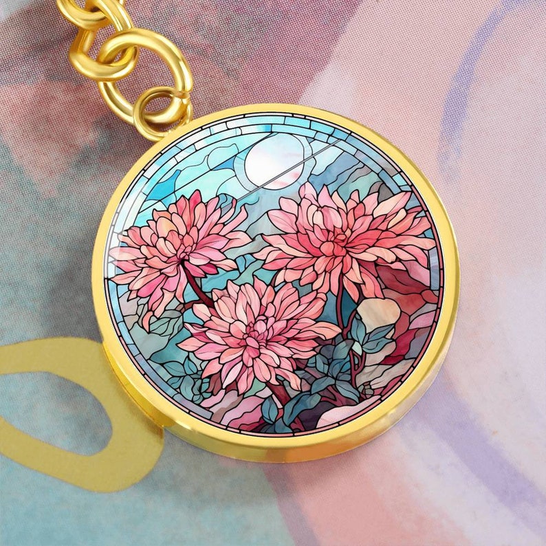 Birth Flower Keychain, Personalized Engraved Keychain, Birth Flower ...