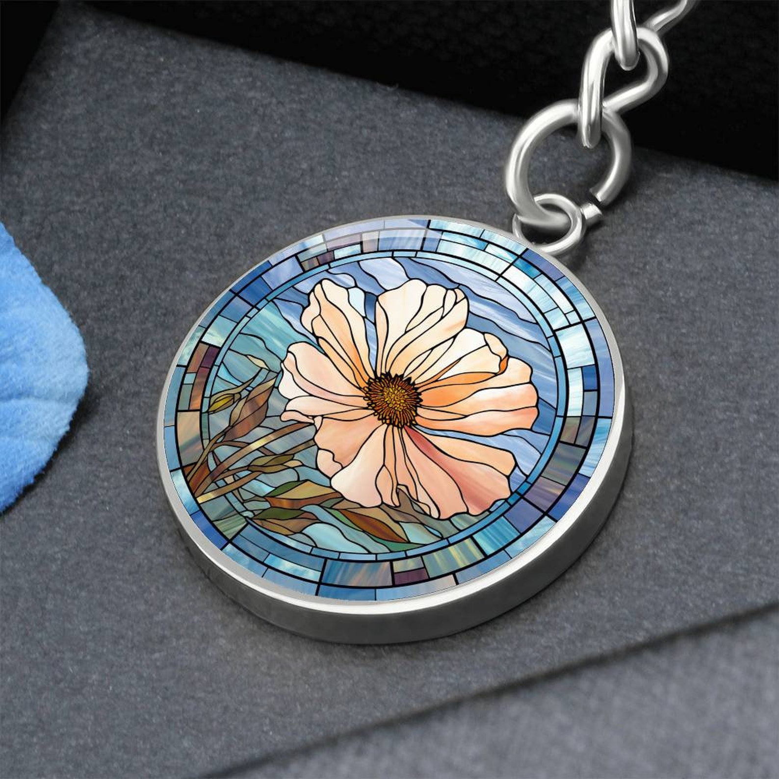 Birth Flower Keychain, Personalized Engraved Keychain, October Month ...
