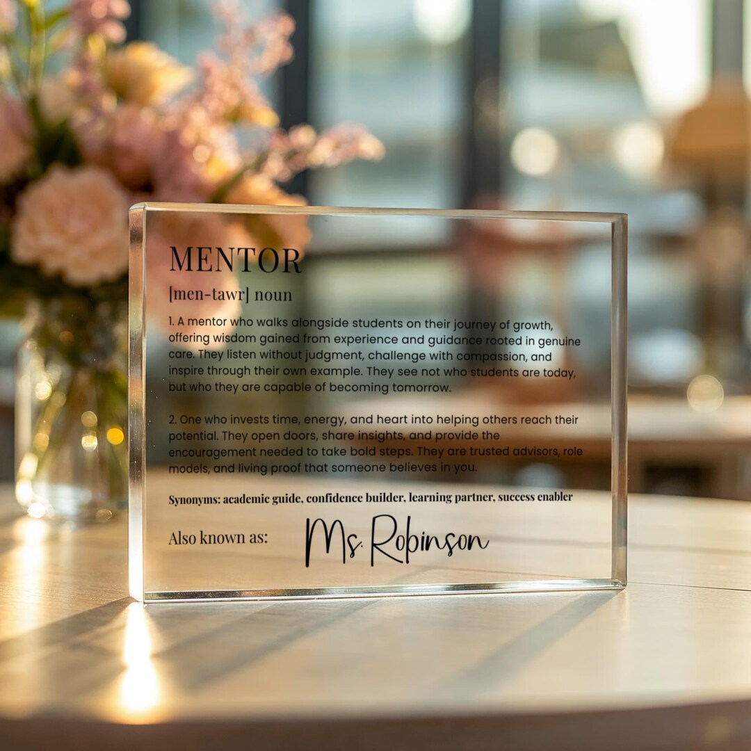 Mentor Definition Printed Acrylic Block, Personalized Gift for Mentor ...