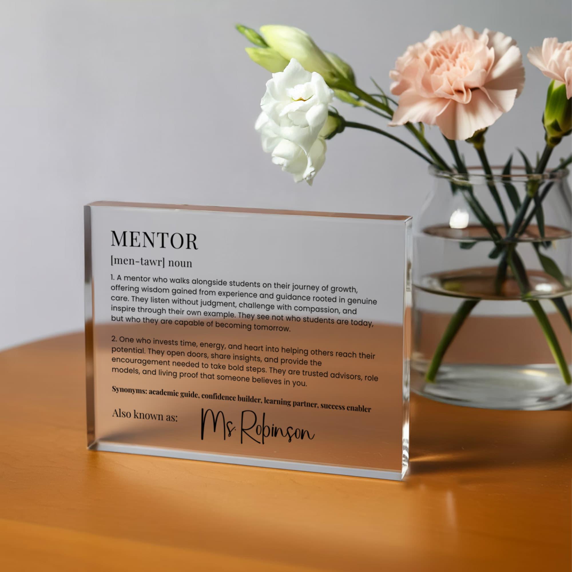Mentor Definition Printed Acrylic Block, Personalized Gift for Mentor ...