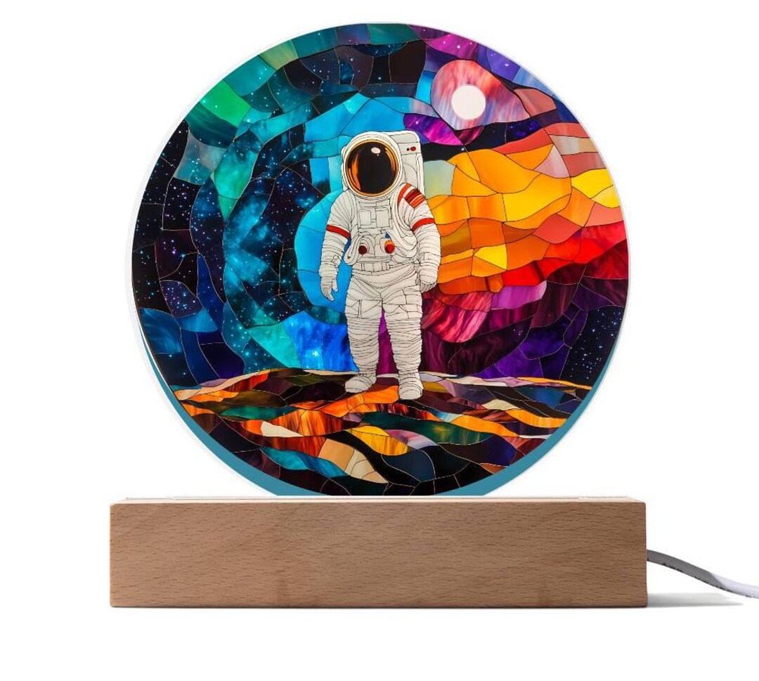 Girl and Boy Night Light Stained Glass Effect, Kids Night Light ...