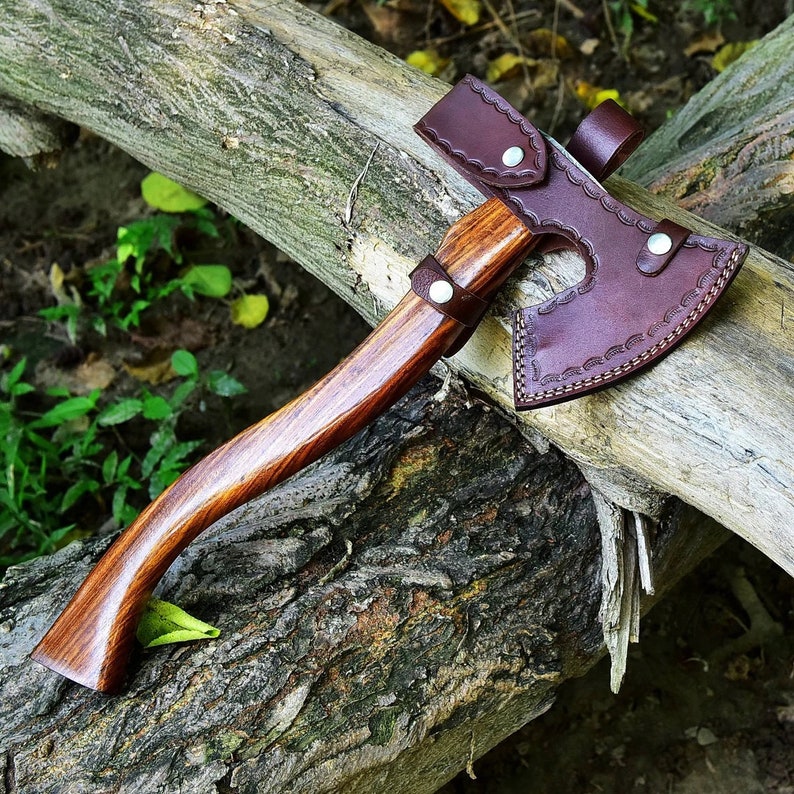 Damascus Steel Tomahawk, Hatchet Axe Hunting Camping Axe Handmade ...
