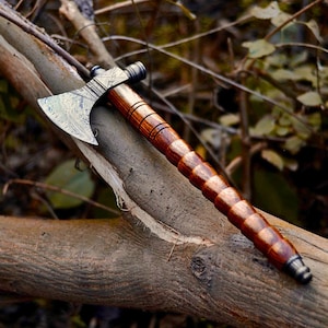 Damascus Steel Tomahawk, Hatchet Axe Hunting Camping Axe Handmade ...