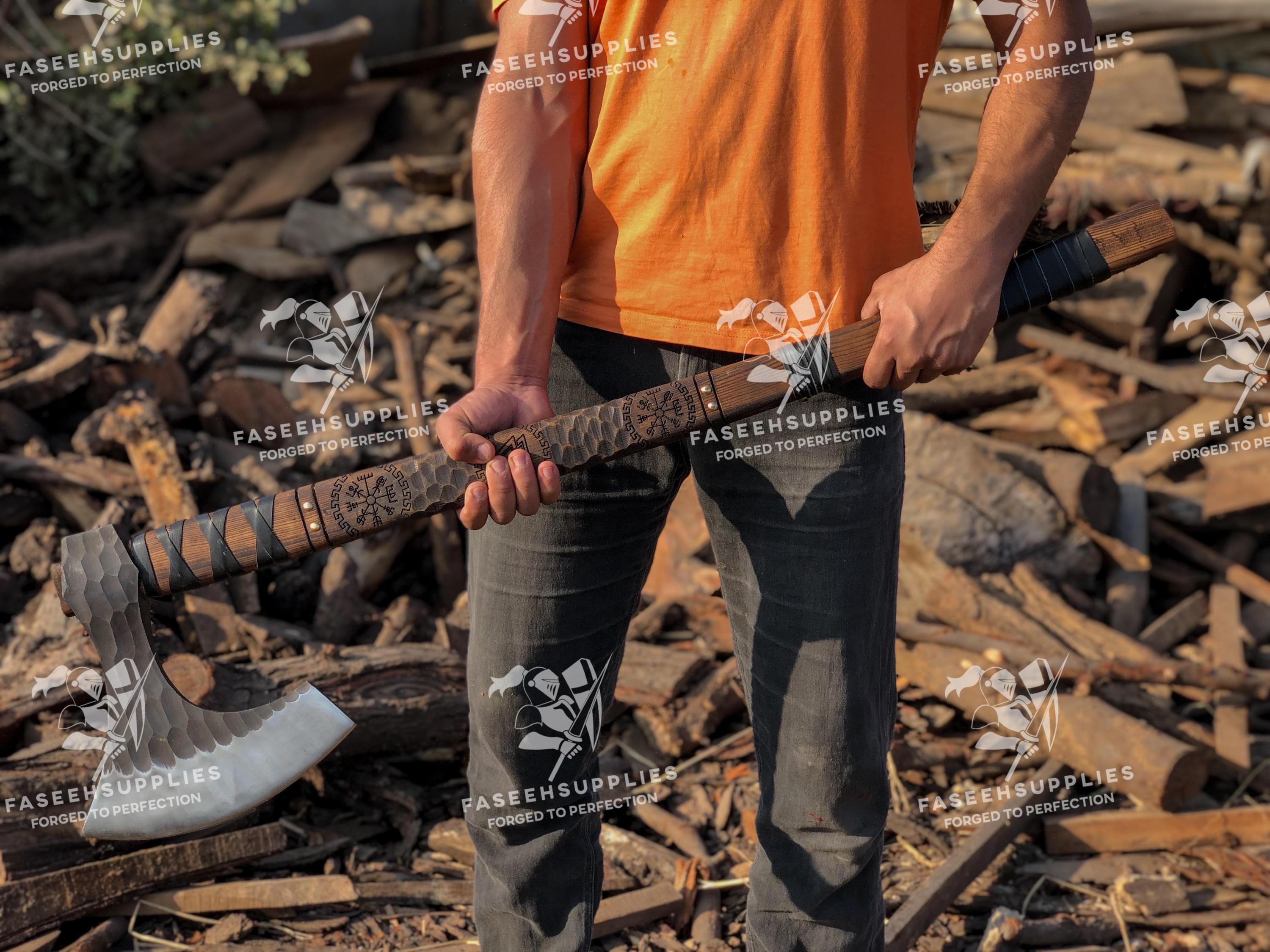 Custom Hand Forged Lion Axe, Viking Handmade Axes, Throwing Axes, D2 ...