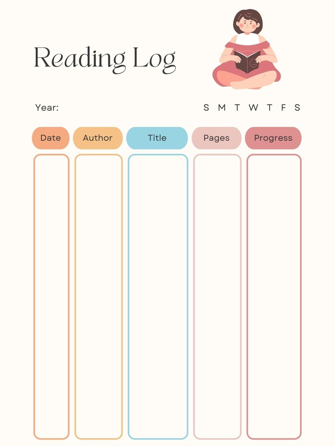 Reading Journal Printable PDF | Etsy