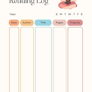 Reading Journal Printable PDF - Etsy