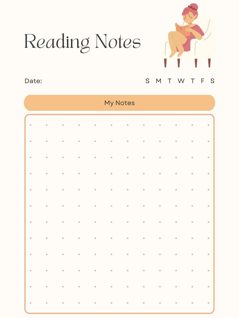 Reading Journal Printable PDF | Etsy