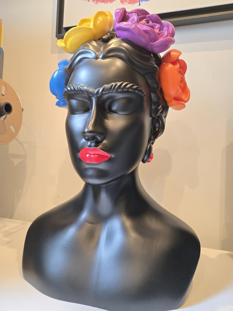 XXL Frida Kahlo Bust – 3D Printed Decorative Sculpture – 66cm Artistic ...