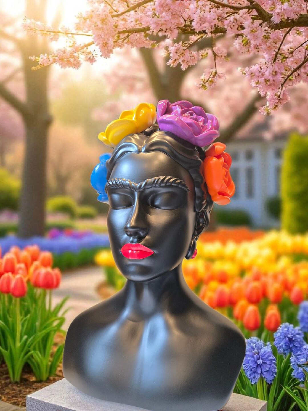 XXL Frida Kahlo Bust – 3D Printed Decorative Sculpture – 66cm Artistic ...