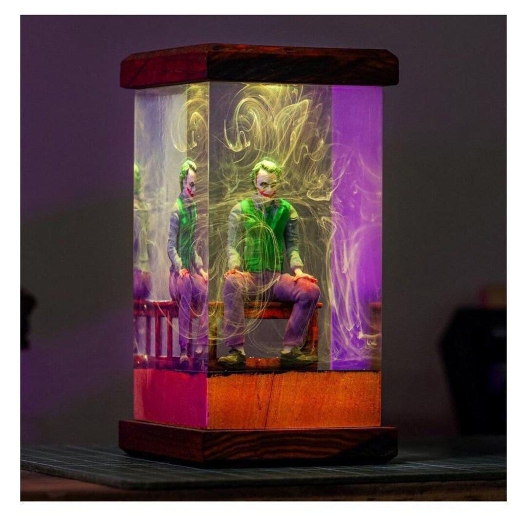 The Jo.ker Night Lamp, Jo.ker Epoxy Lamp, Custom Diorama Kit, Movie Art ...