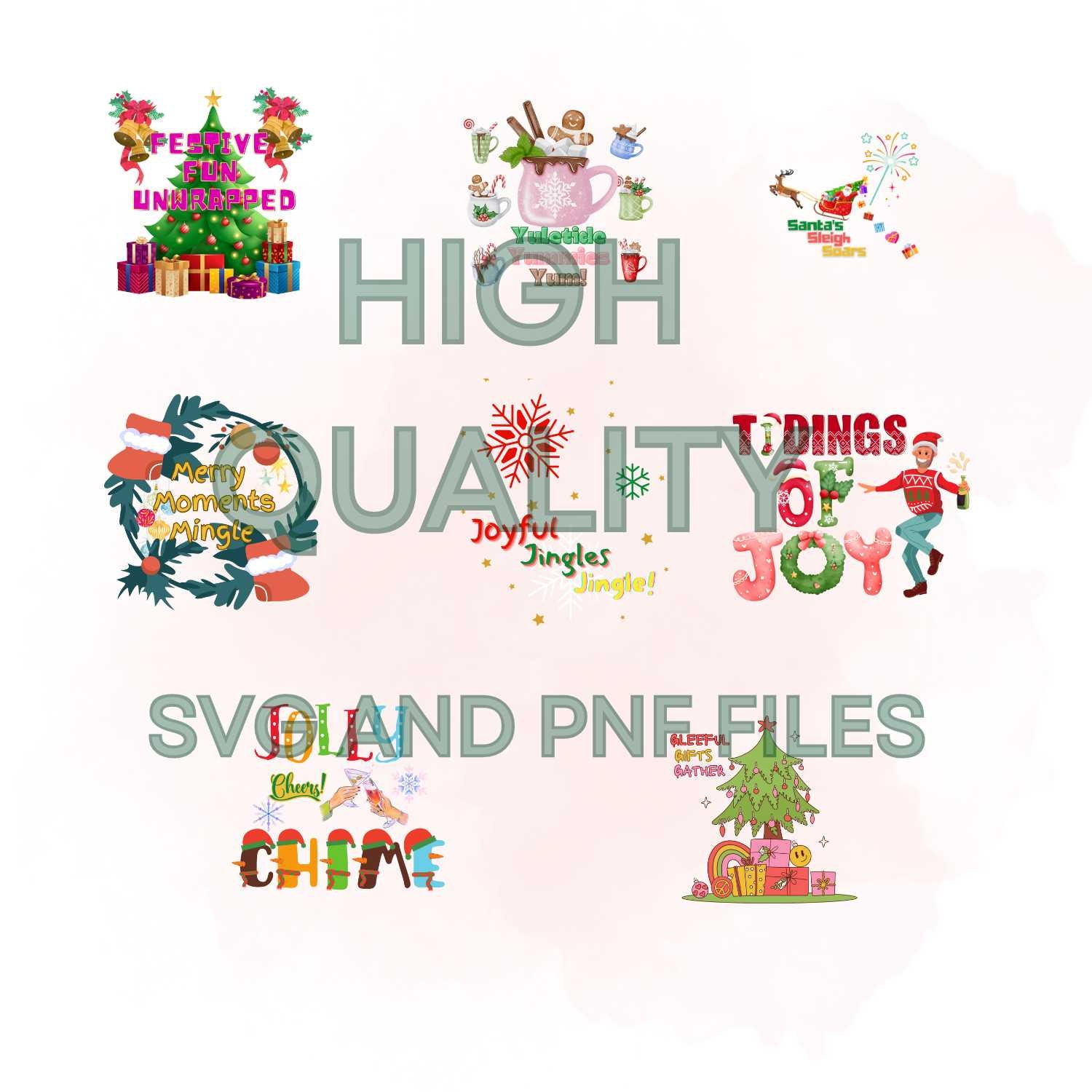 Christmas Joy Digital Clipart Set: Instant Download, Christmas SVG ...