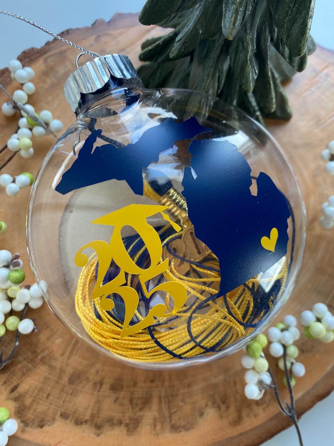 Maize and Blue Michigan (ann Arbor) Tassel Display Ornament; Perfect ...