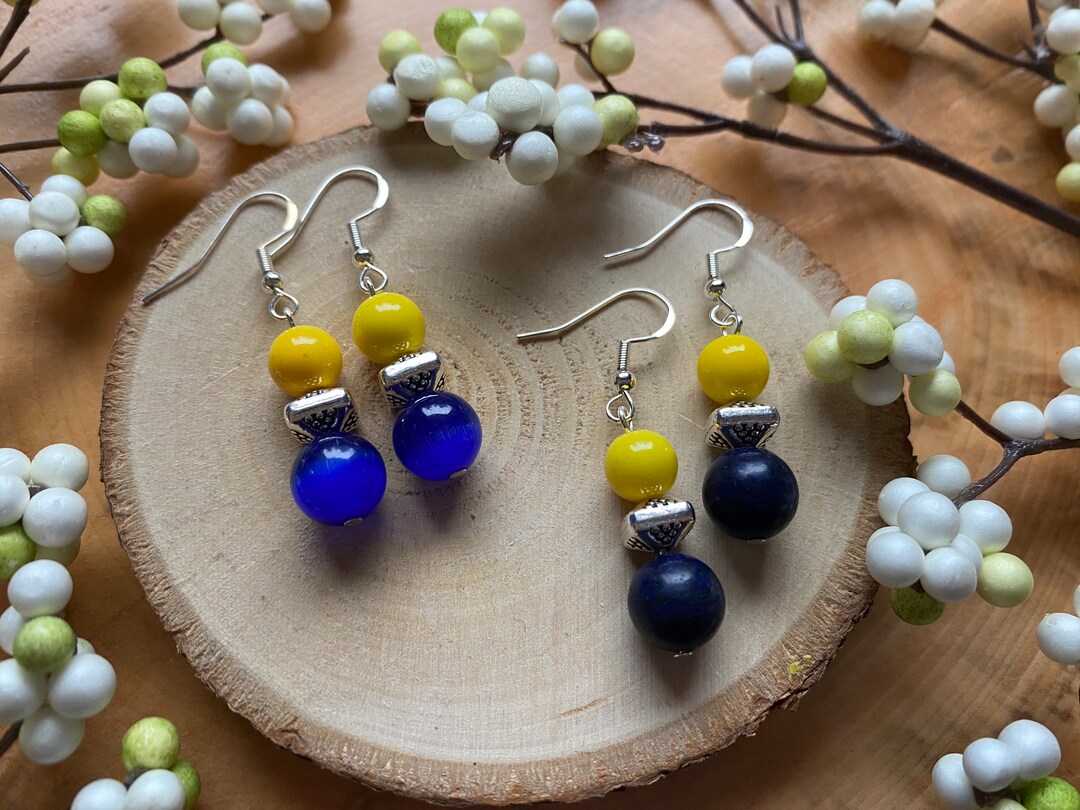 Maize and Blue Earrings - Etsy