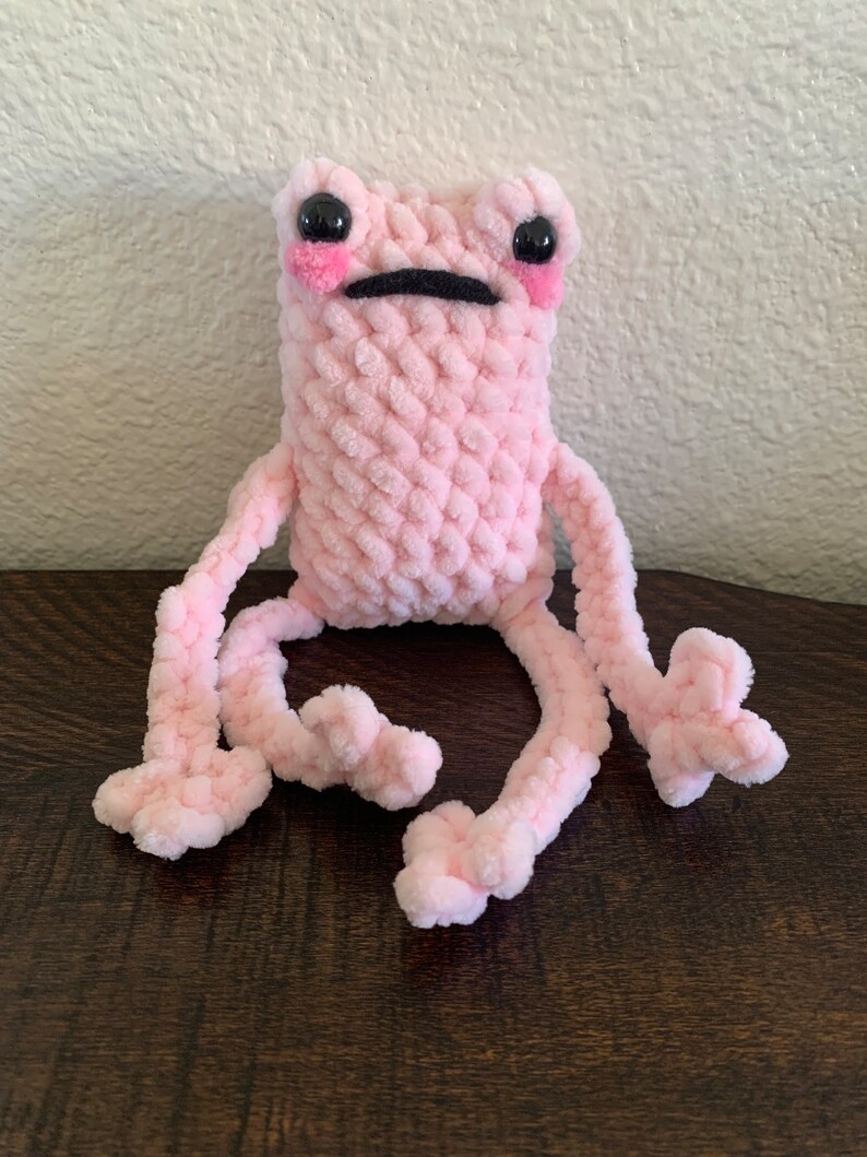 Handmade Crochet Frog, Leggy Frog, Plush Frog, Grumpy Frog - Etsy