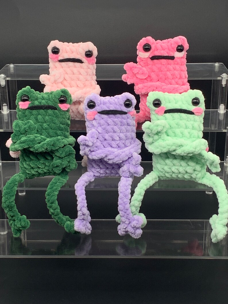Handmade Crochet Frog, Leggy Frog, Plush Frog, Grumpy Frog - Etsy