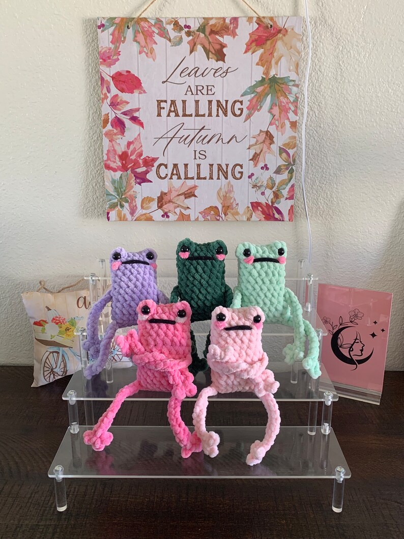 Handmade Crochet Frog, Leggy Frog, Plush Frog, Grumpy Frog - Etsy