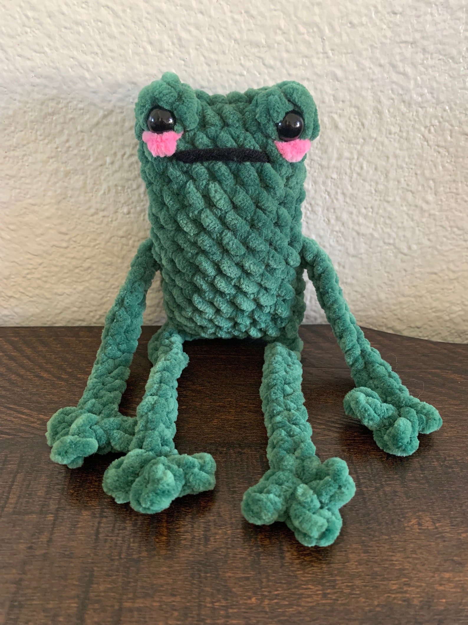 Handmade Crochet Frog, Leggy Frog, Plush Frog, Grumpy Frog - Etsy
