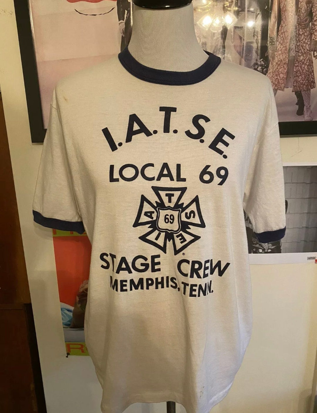 Vintage IATSE Union Local 69 Ringer T-shirt Size L - Etsy