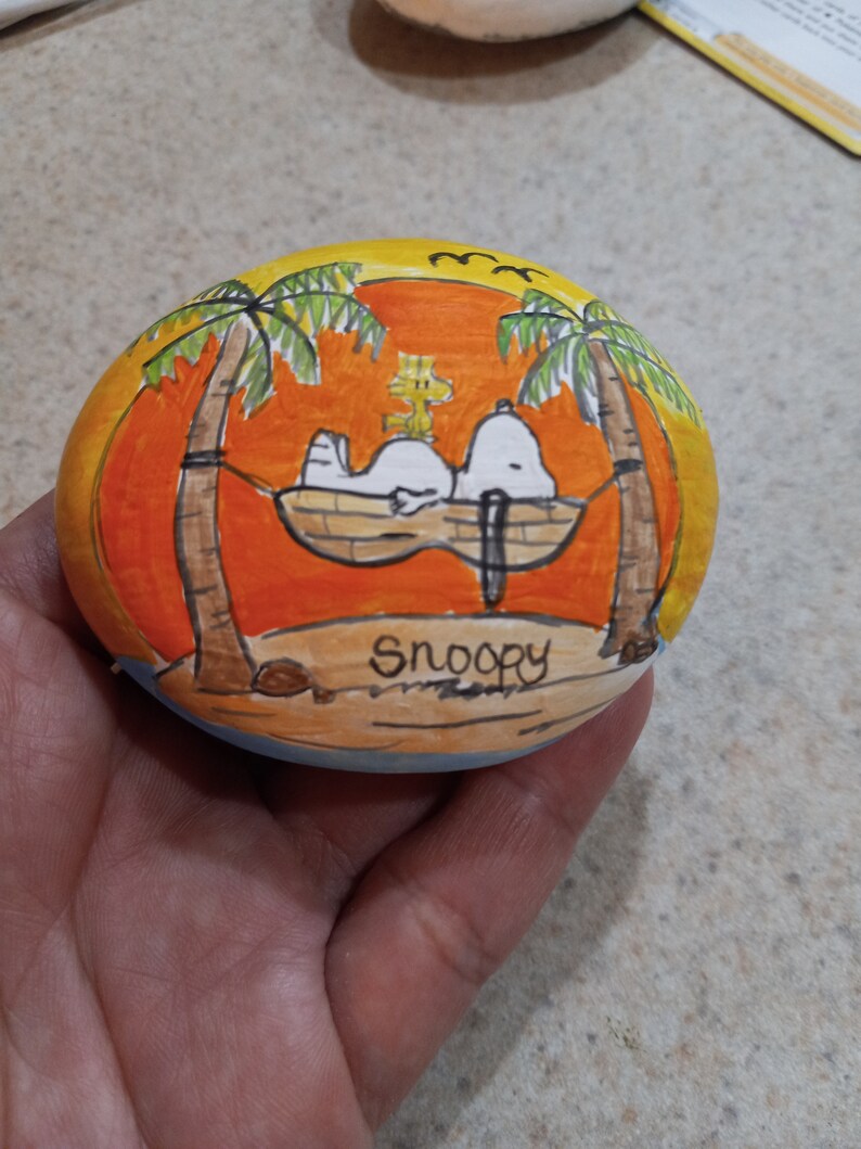 Snoopy Summer Rock Paint - Etsy